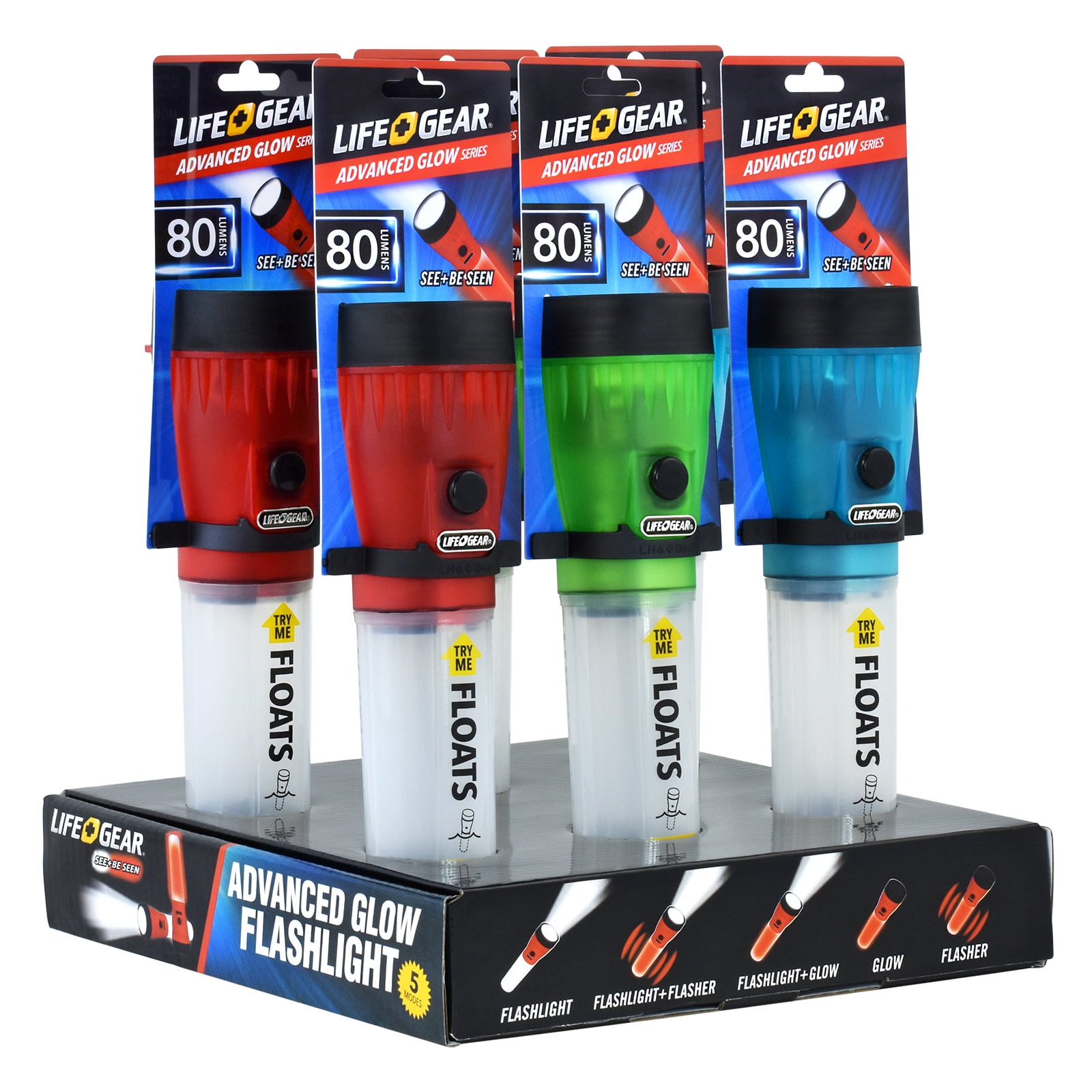 Life Gear 4 in 1 LED Glow Flashlight with Storage - Walmart.com