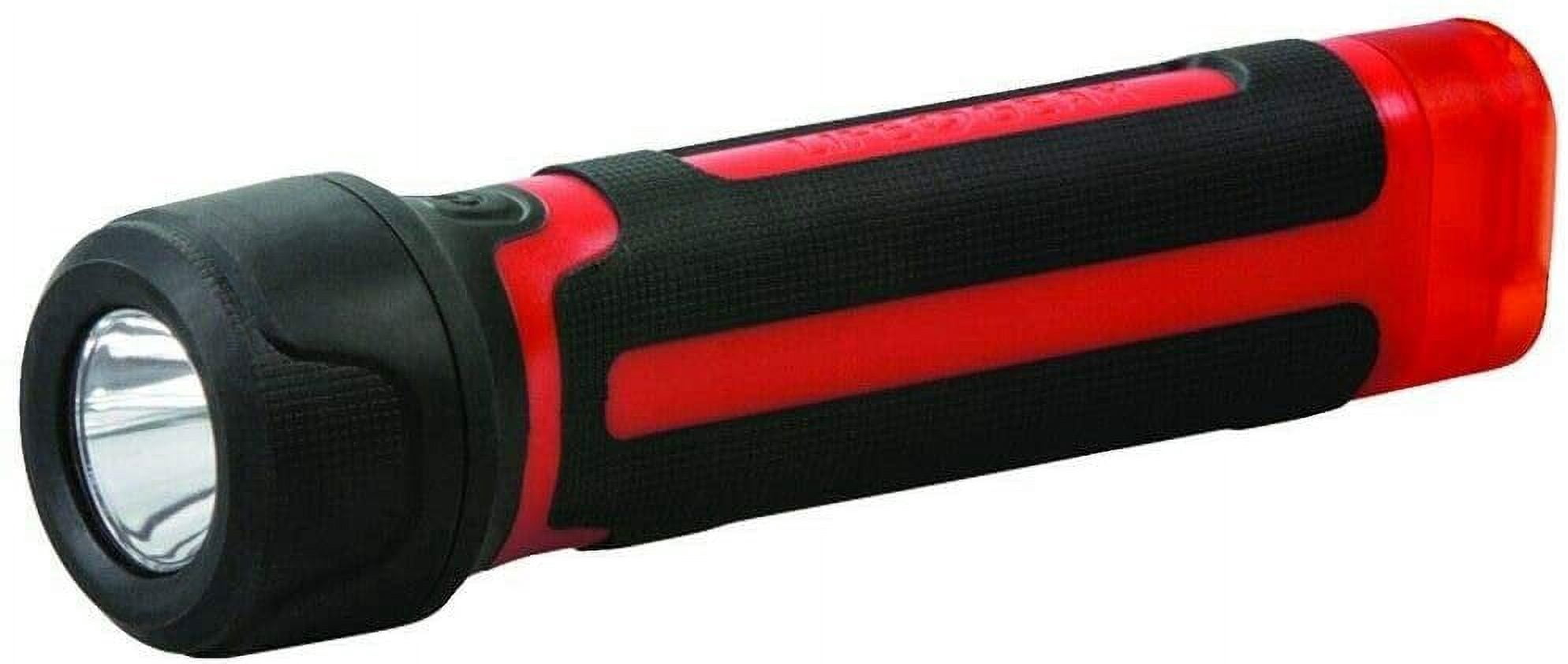 Life Gear Waterproof Flashlight with Safety Flasher & Whistle Tail-Cap ...
