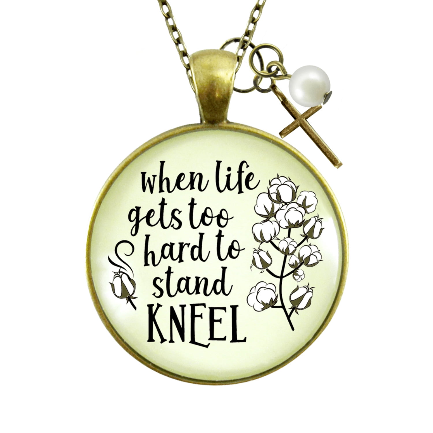 Life Gets Hard Stand Kneel Country Necklace Gutsy Goodness Female Adult ...