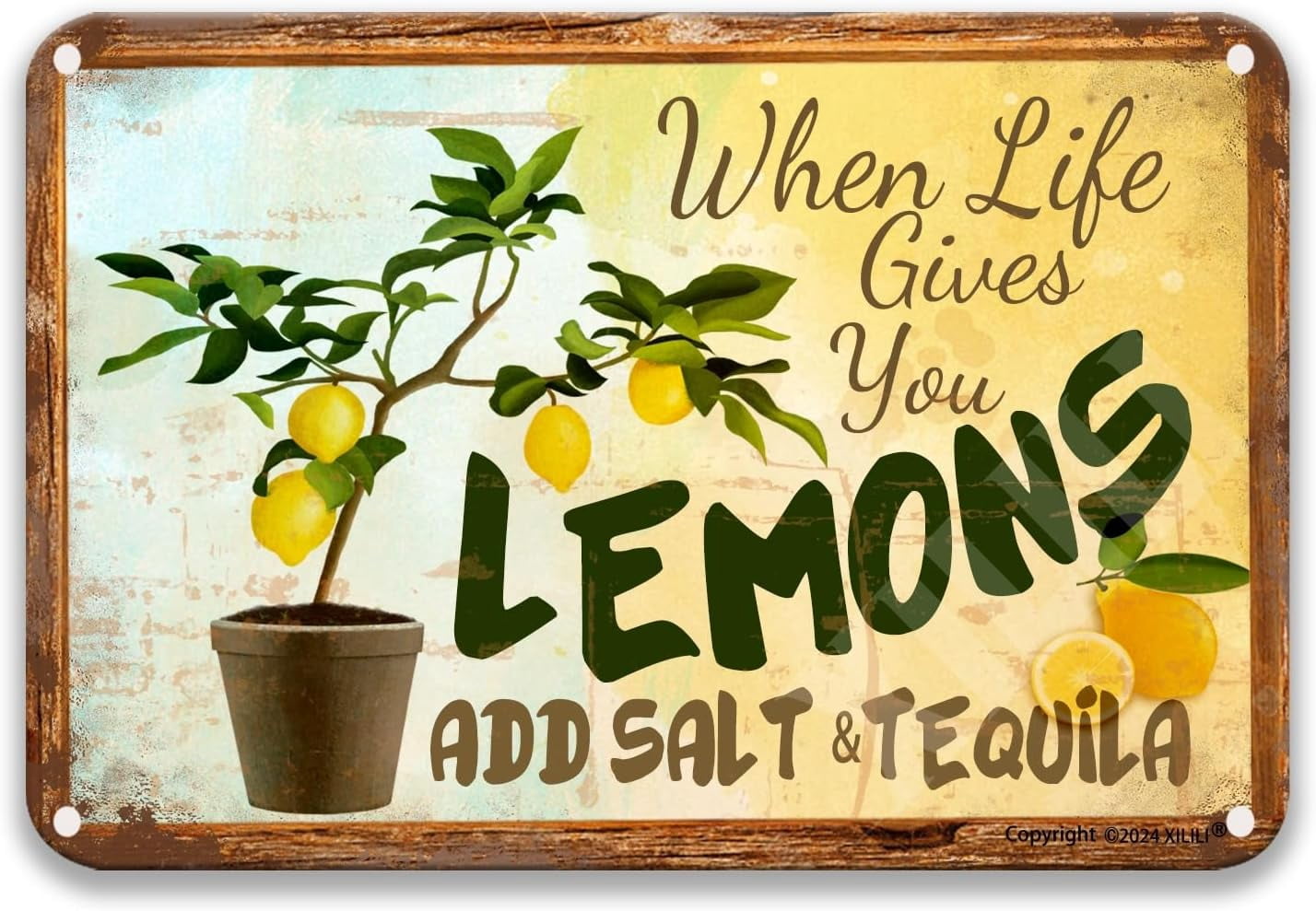 When Life Gives You Lemons Add Salt Metal Tin Sign Farmhouse Decor For ...