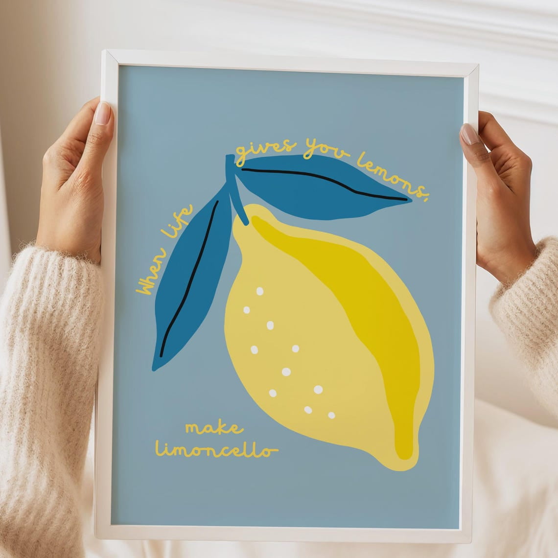 When Life Gives You Lemons Make Limoncello Print, Abstract Lemons Wall ...