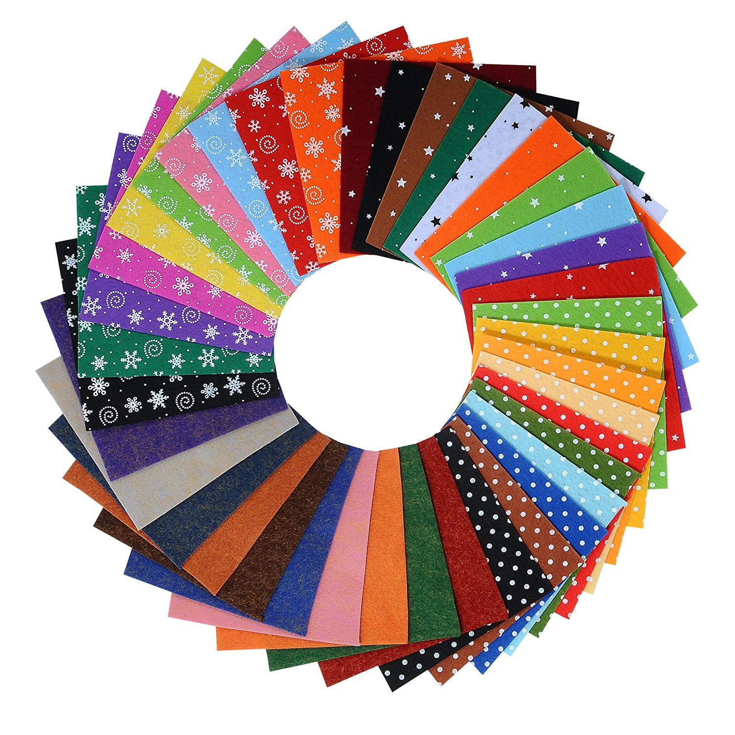 Life Glow Patterned Felt Fabric Squares Sheets Assorted Colors 6x6 inch ...