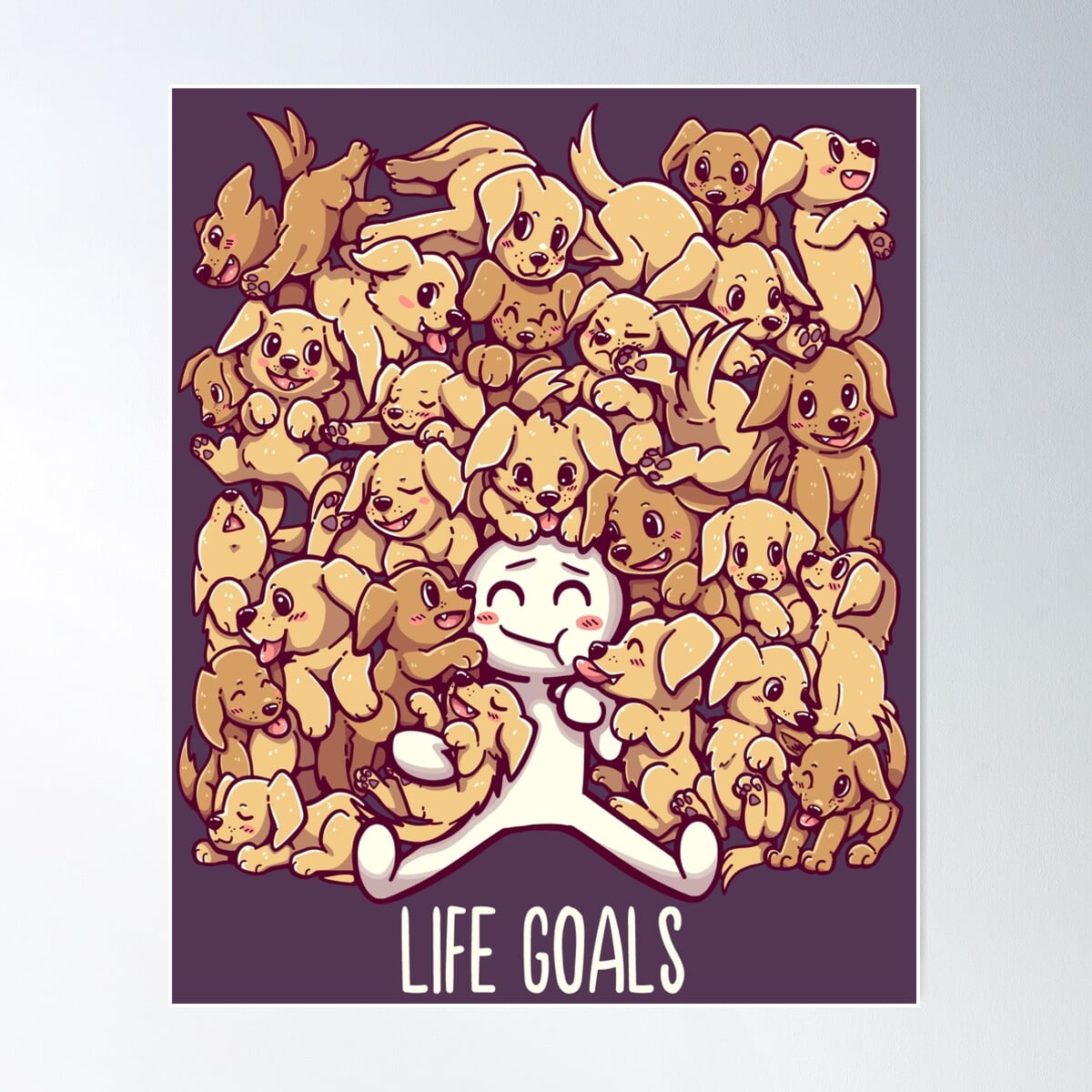 Life Goals - Golden Labrador Retriever dogs Poster, 8x12 UNFRAMED ...