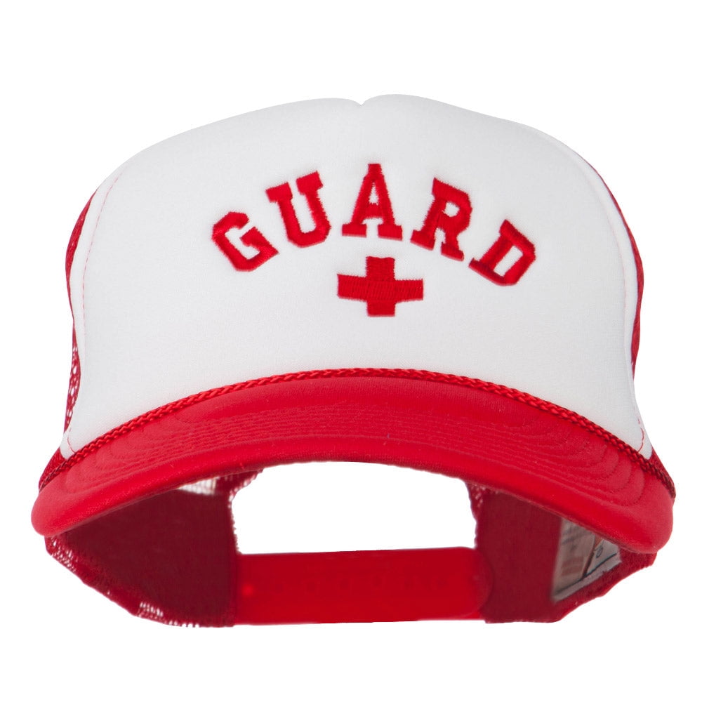 Life Guard Cross Embroidered Foam Mesh Back Cap - Red White Red OSFM ...