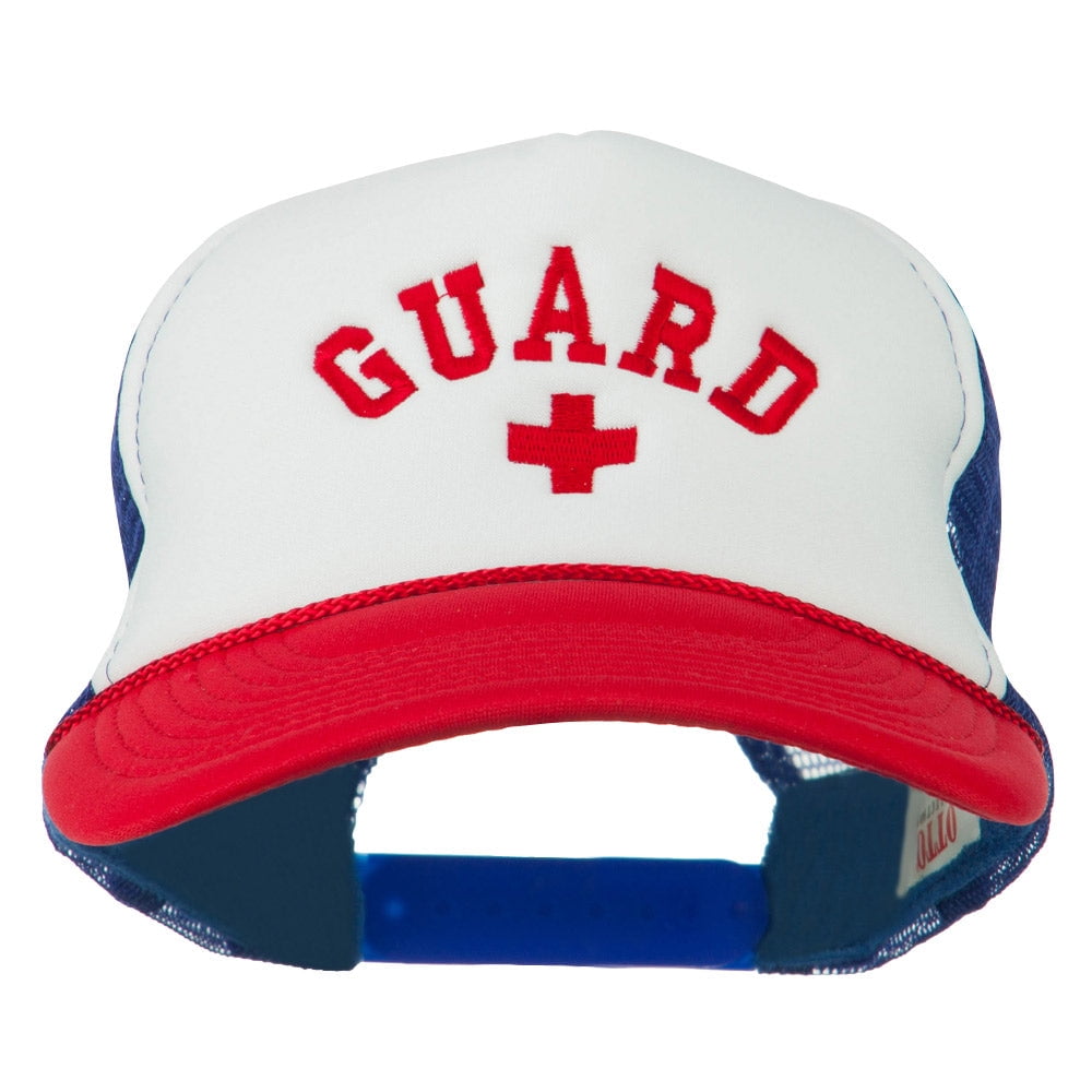 Life Guard Cross Embroidered Foam Mesh Back Cap - Red White Royal OSFM ...