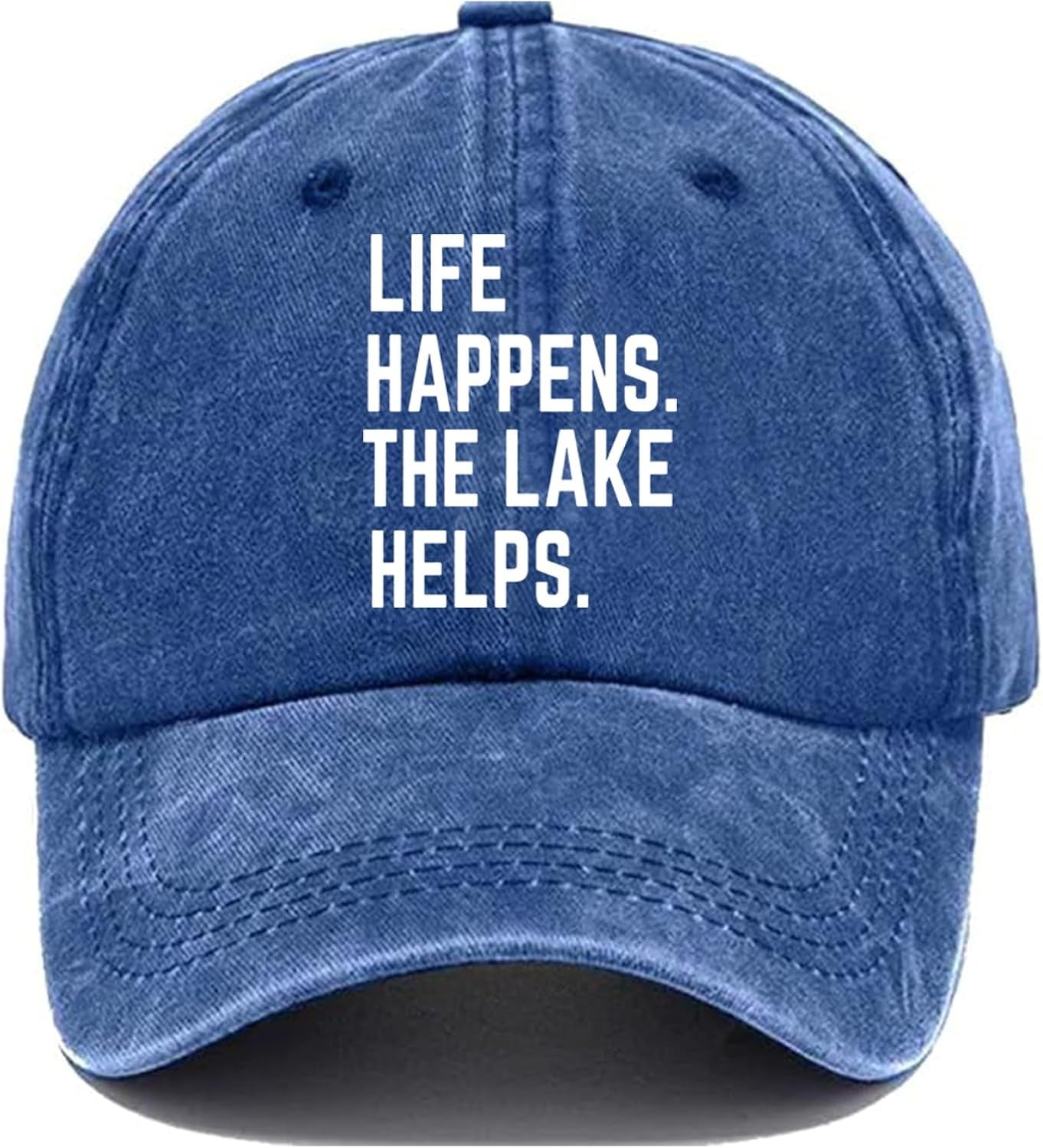 Life Happens The Lake Helps Hat Life Happens Funny Baseball Cap ...