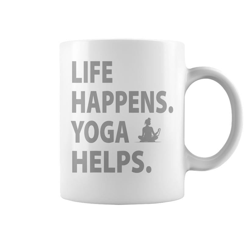 Life Happens Yoga Helps Small Grey Coffee Mug - Walmart.com