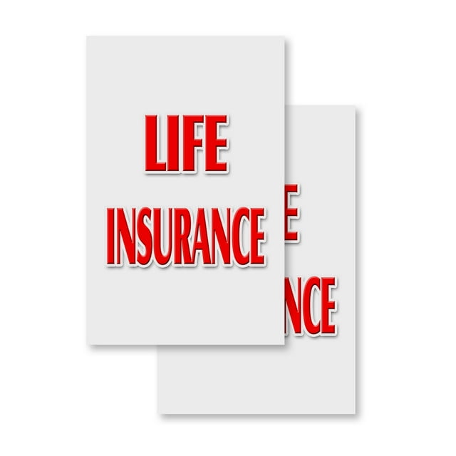 Life Insurance (2-PACK) 24" x 36" Vinyl Decals | Sign Insert Peel ...