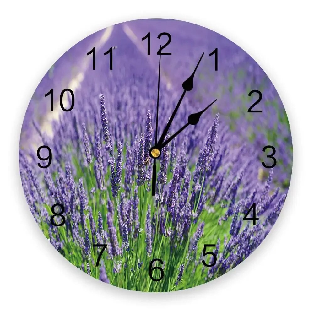 Life Is Beautiful Lavender Silent Decorative Wall Clock Digital Clock ...