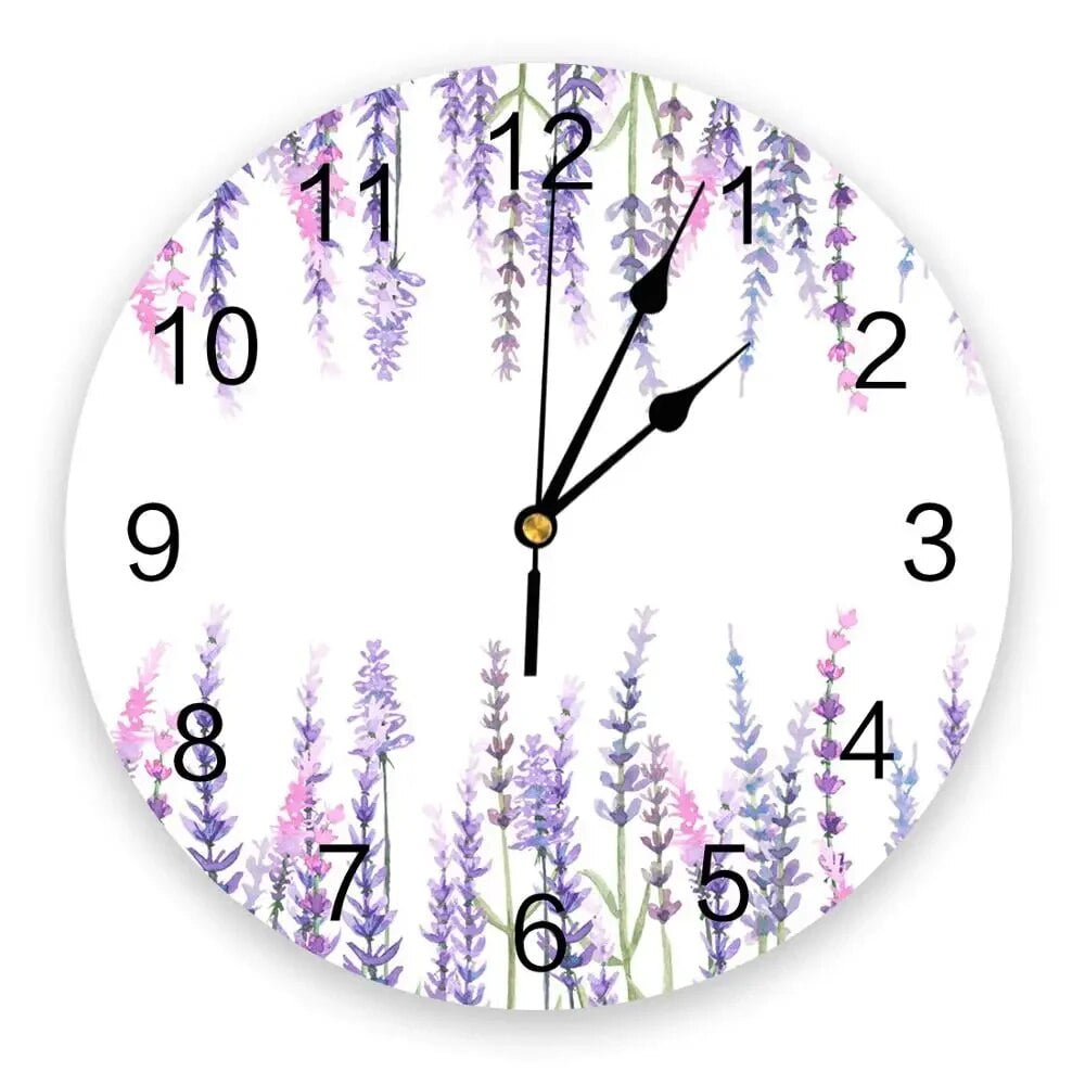 Life Is Beautiful Lavender Silent Decorative Wall Clock Digital Clock ...