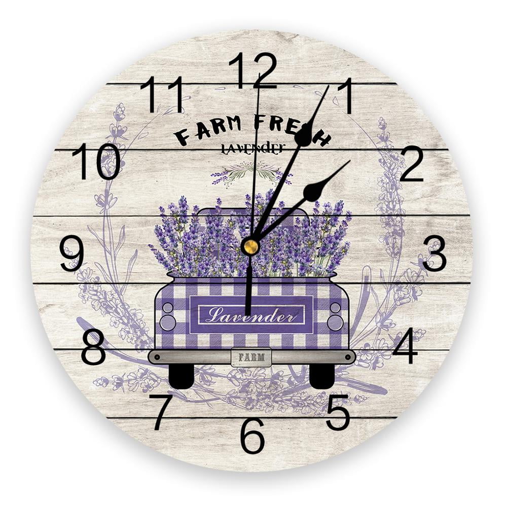 Life Is Beautiful Lavender Silent Decorative Wall Clock Digital Clock ...
