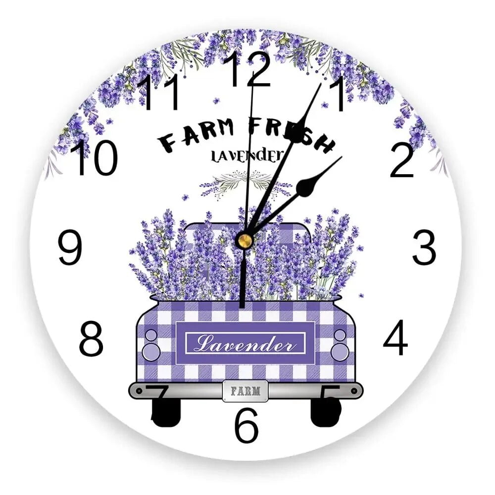 Life Is Beautiful Lavender Silent Decorative Wall Clock Digital Clock ...