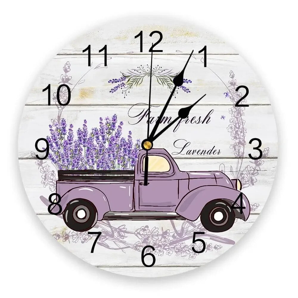 Life Is Beautiful Lavender Silent Decorative Wall Clock Digital Clock ...