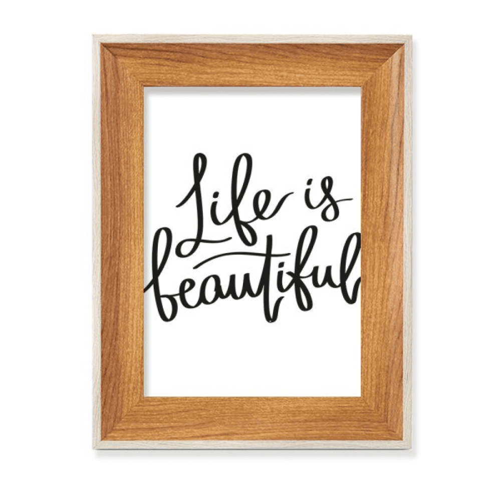 Life Is Beautiful Quote Desktop Wooden Photo Frame Display Picture Art ...