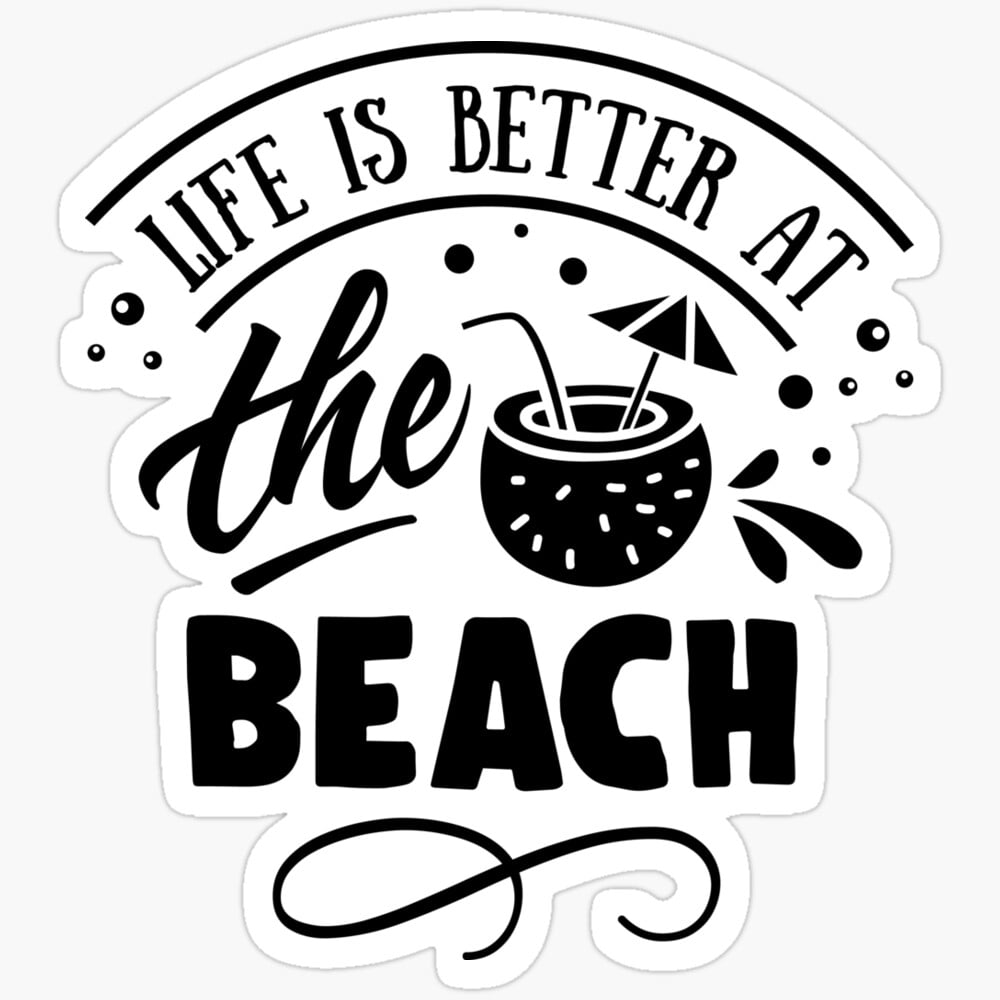 Life Is Better At The Beach Sticker Phone Decal Water Bottle Stickers ...