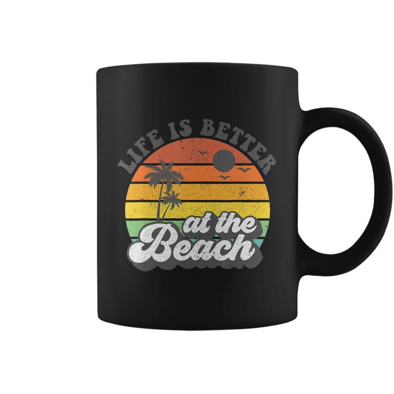 Life Is Better Ate The Beach Retro Graphic Design Pr - Walmart.com