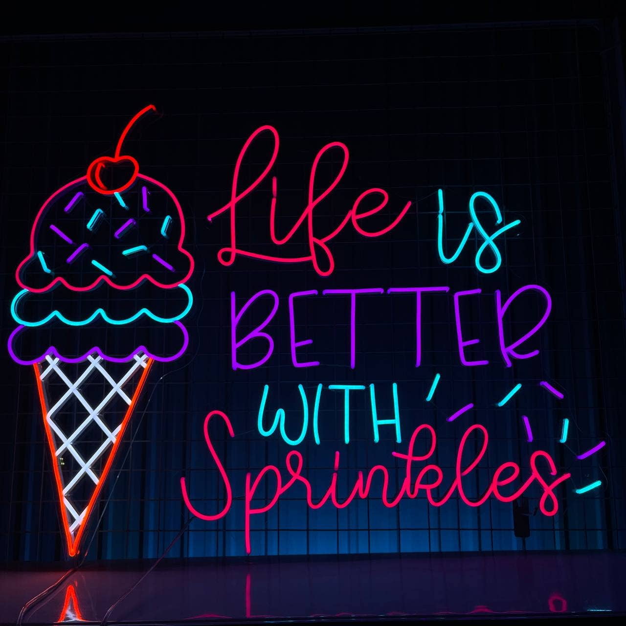 Life Is Better With Sprinkles Neon Sign, Ice Cream Decor - Walmart.com