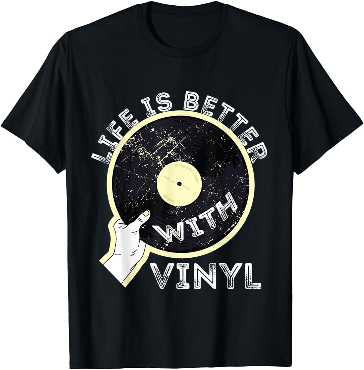 Life Is Better With Vinyl Turntable Retro LP Record Player T-Shirt - Walmart.com