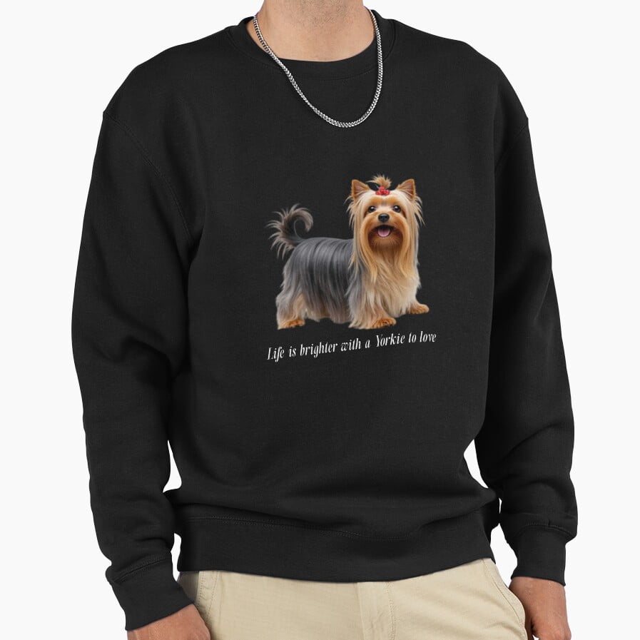 Life Is Brighter With A Yorkie To Love Dog Retro Aesthetic Graphic ...