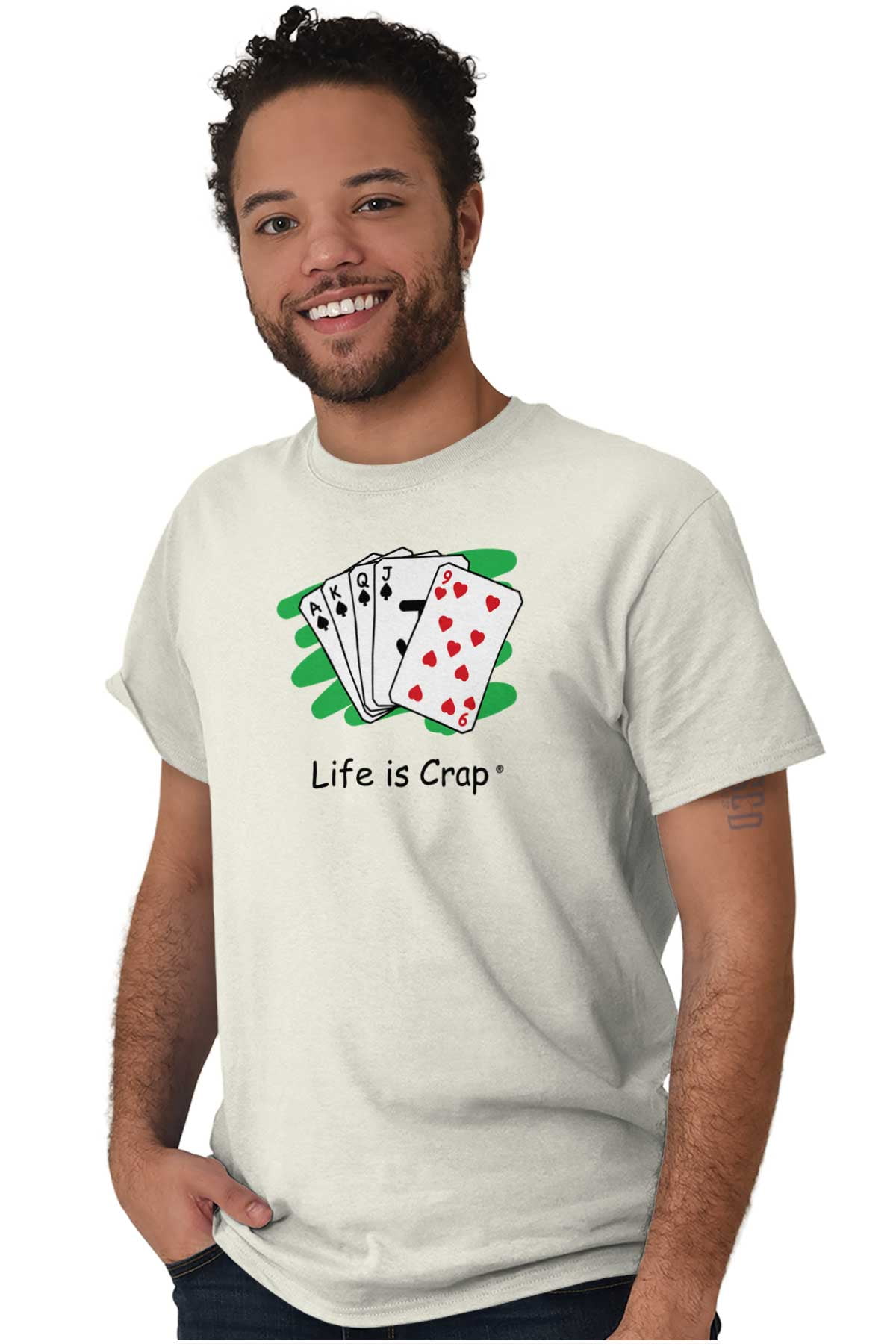 Life Is Crap Short Sleeve T-Shirt Tees Tshirts Life is Crap Poker Hand ...