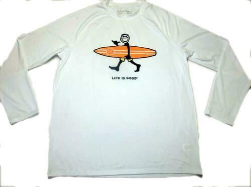 Life is Good Man Surfboard Long Sleeve Tee Rushguard UPF 50+ Men's ...