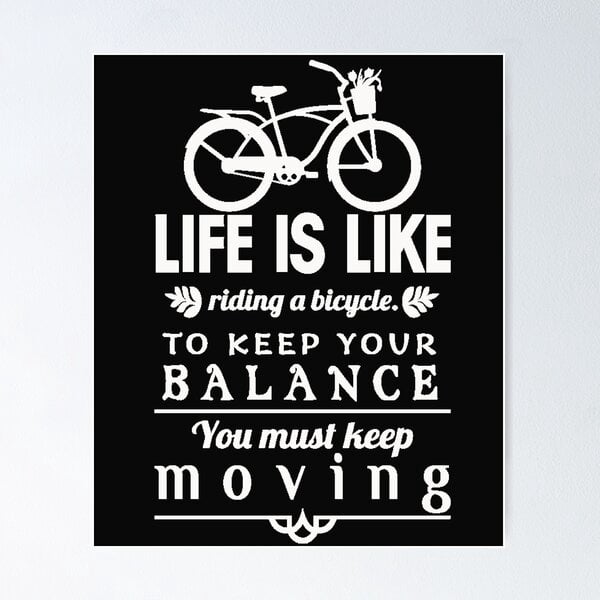 Life Is Like Riding A Bicycle: Motivational Poster Wall Art, Modern ...