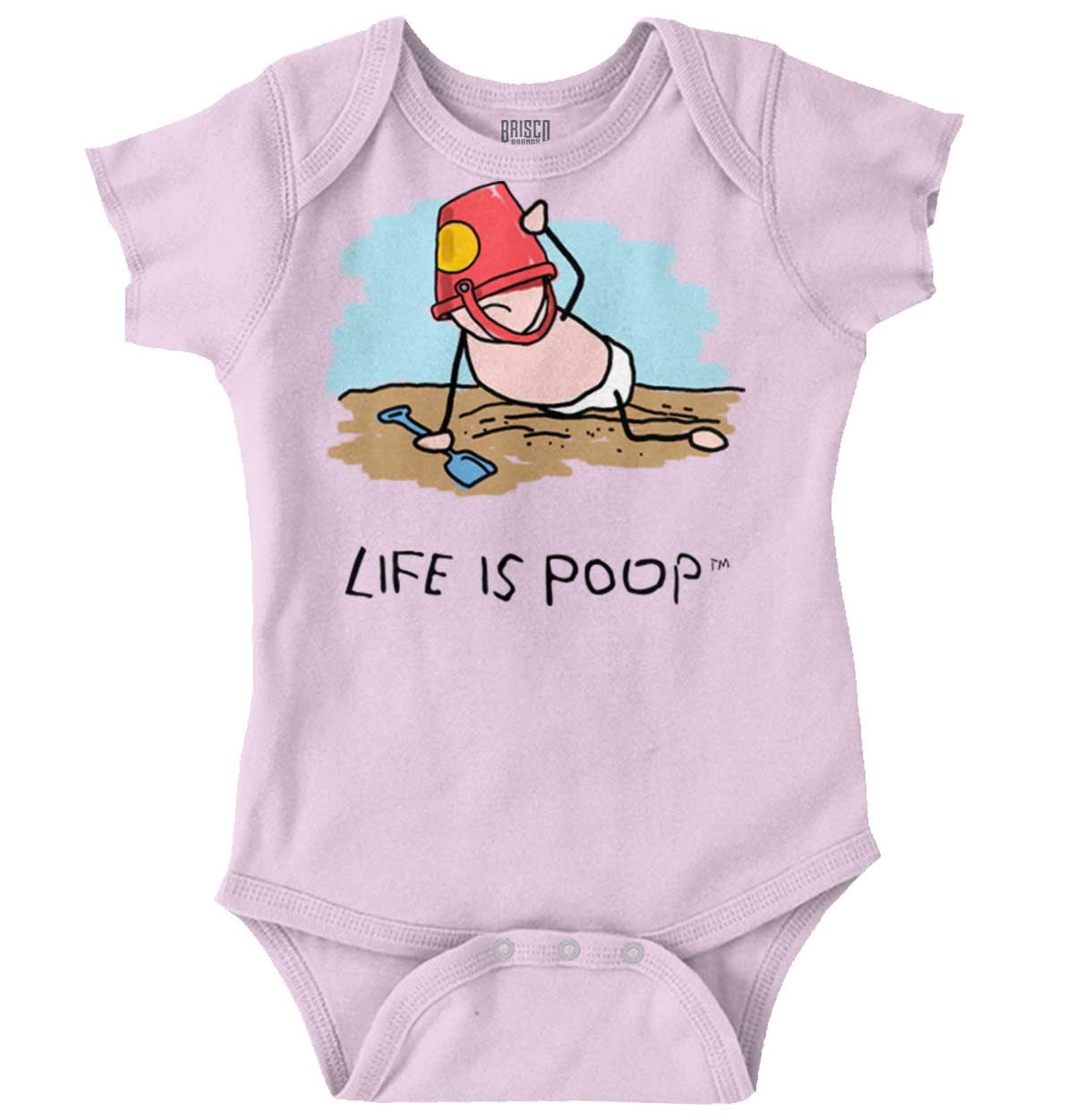 Life Is Poop Beach Sand Bucket Funny Romper Boys or Girls Infant Baby ...
