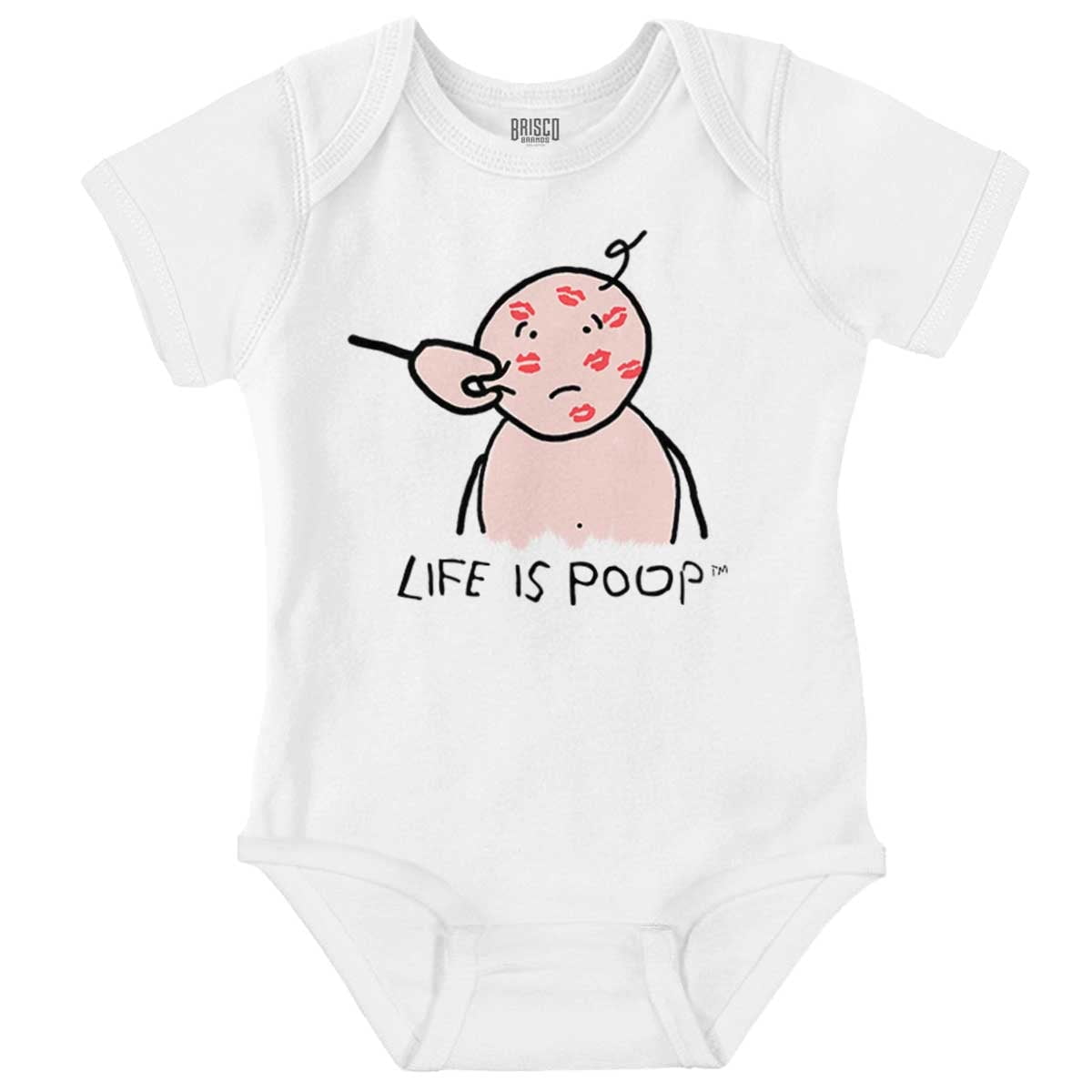 Life Is Poop Cheek Pinch Face Kisses Romper Boys or Girls Infant Baby ...