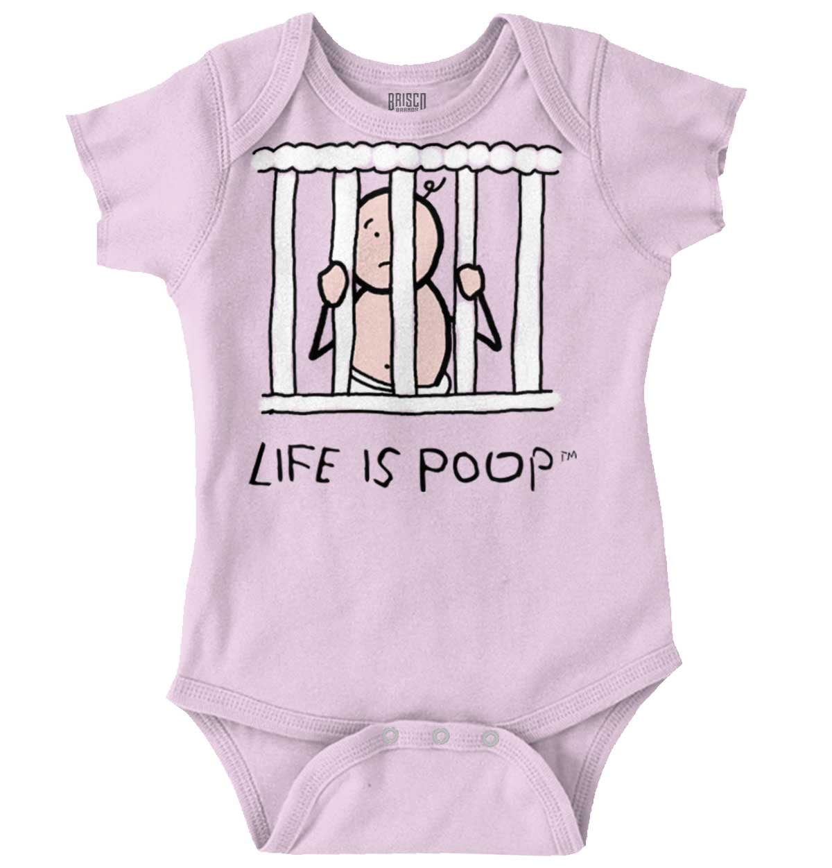 Life Is Poop Crib Funny Sleeping Baby Romper Boys or Girls Infant Baby ...
