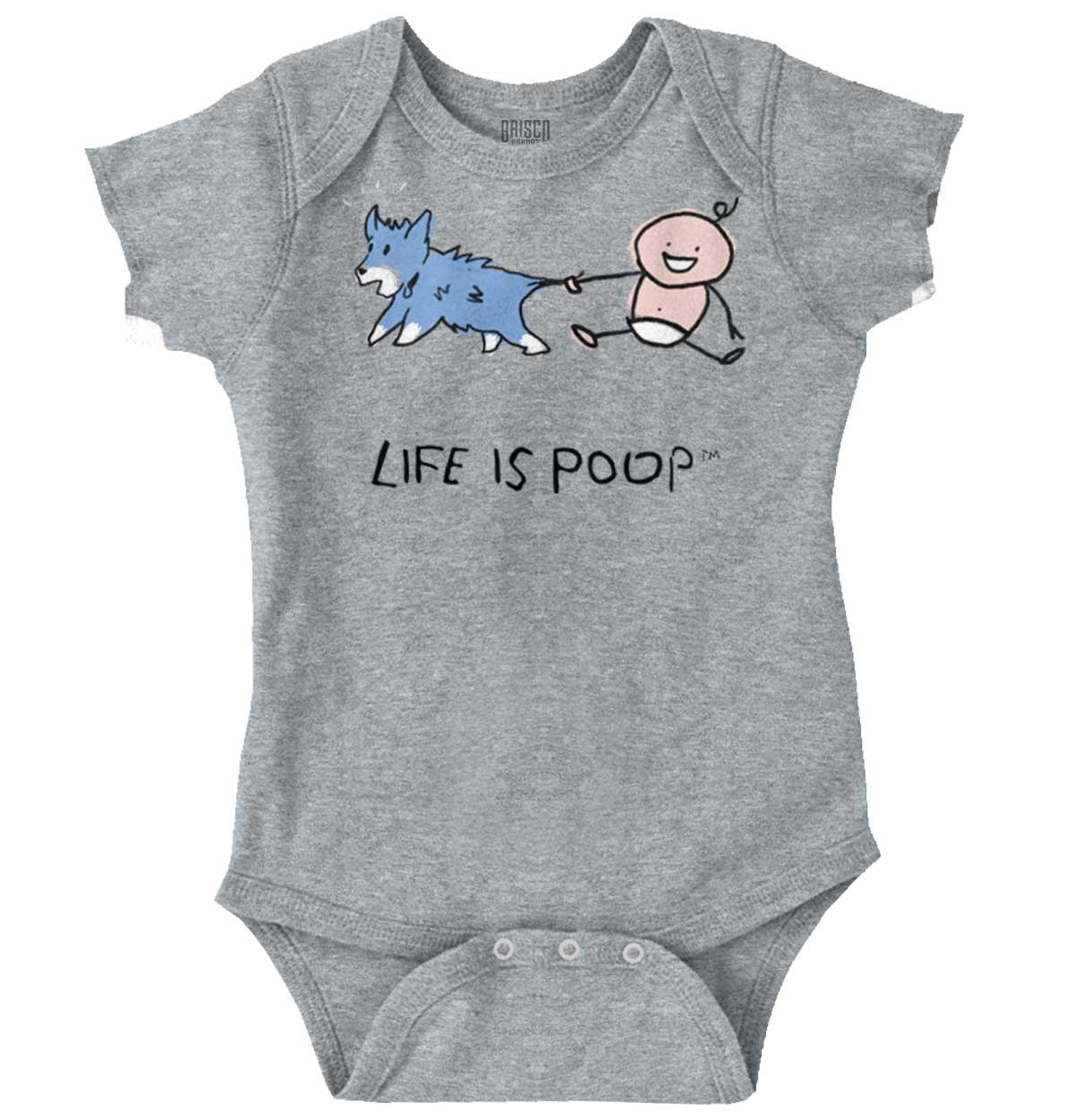 Life Is Poop Dog Pulling Tail Humor Romper Boys or Girls Infant Baby ...