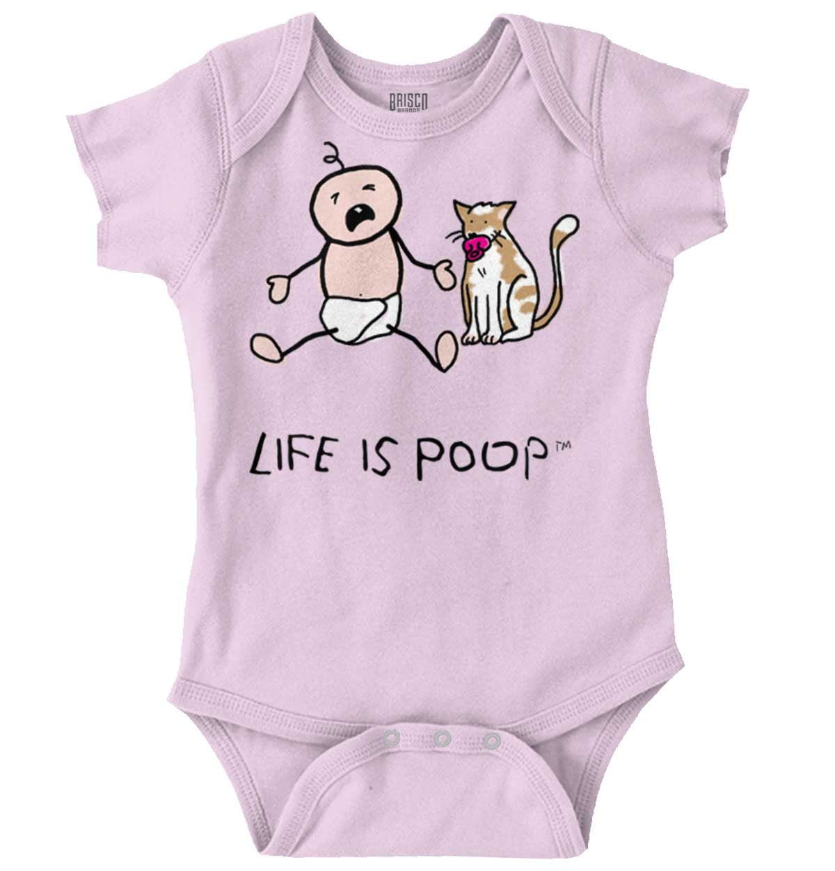 Life Is Poop Pacifier Cat Funny Joke Romper Boys or Girls Infant Baby ...