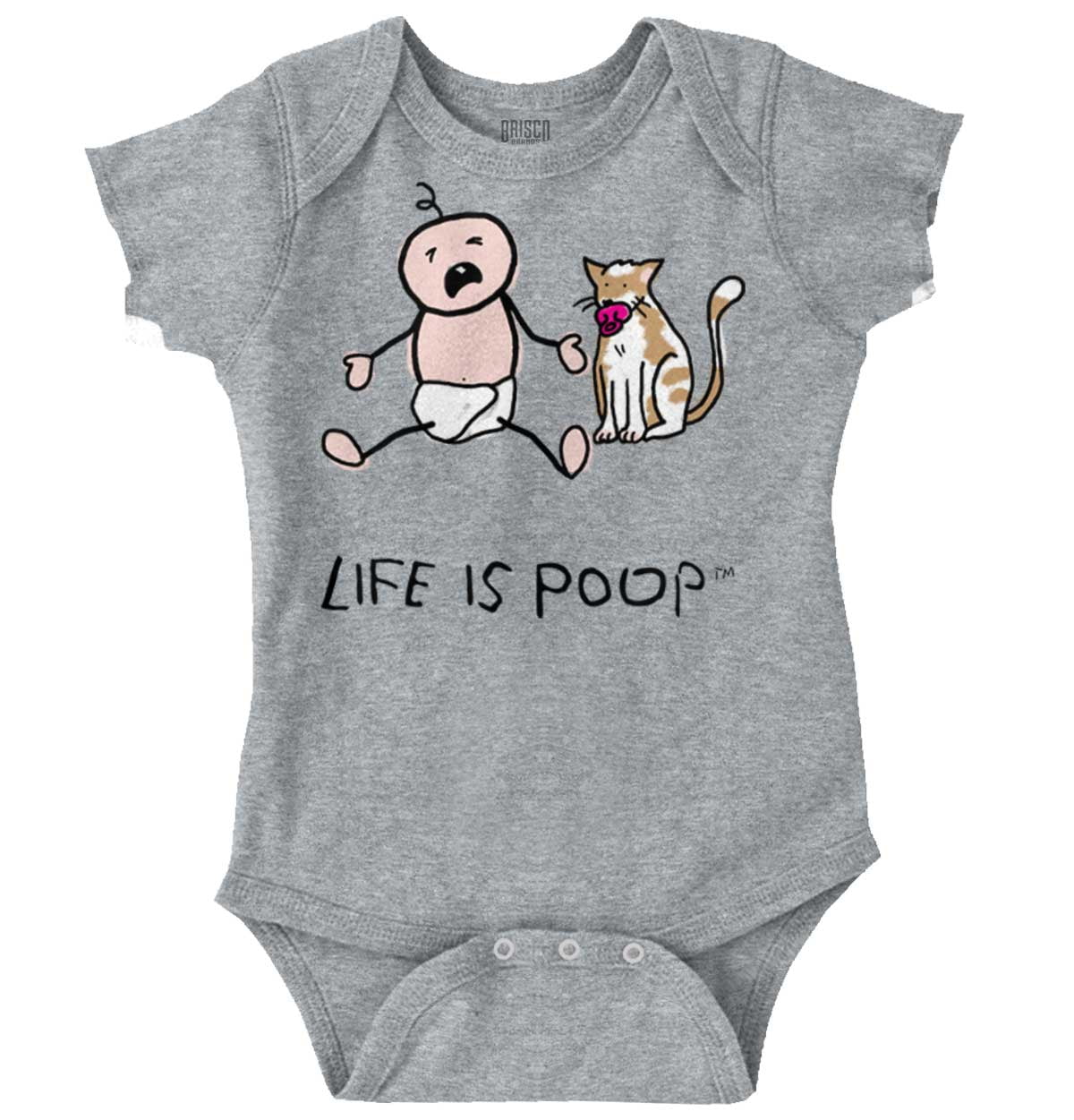Life Is Poop Pacifier Cat Funny Joke Romper Boys or Girls Infant Baby ...