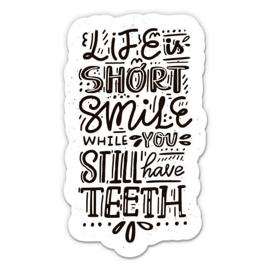 Life Is Short Smile While You Still Have Teeth - 12" Vinyl Sticker ...