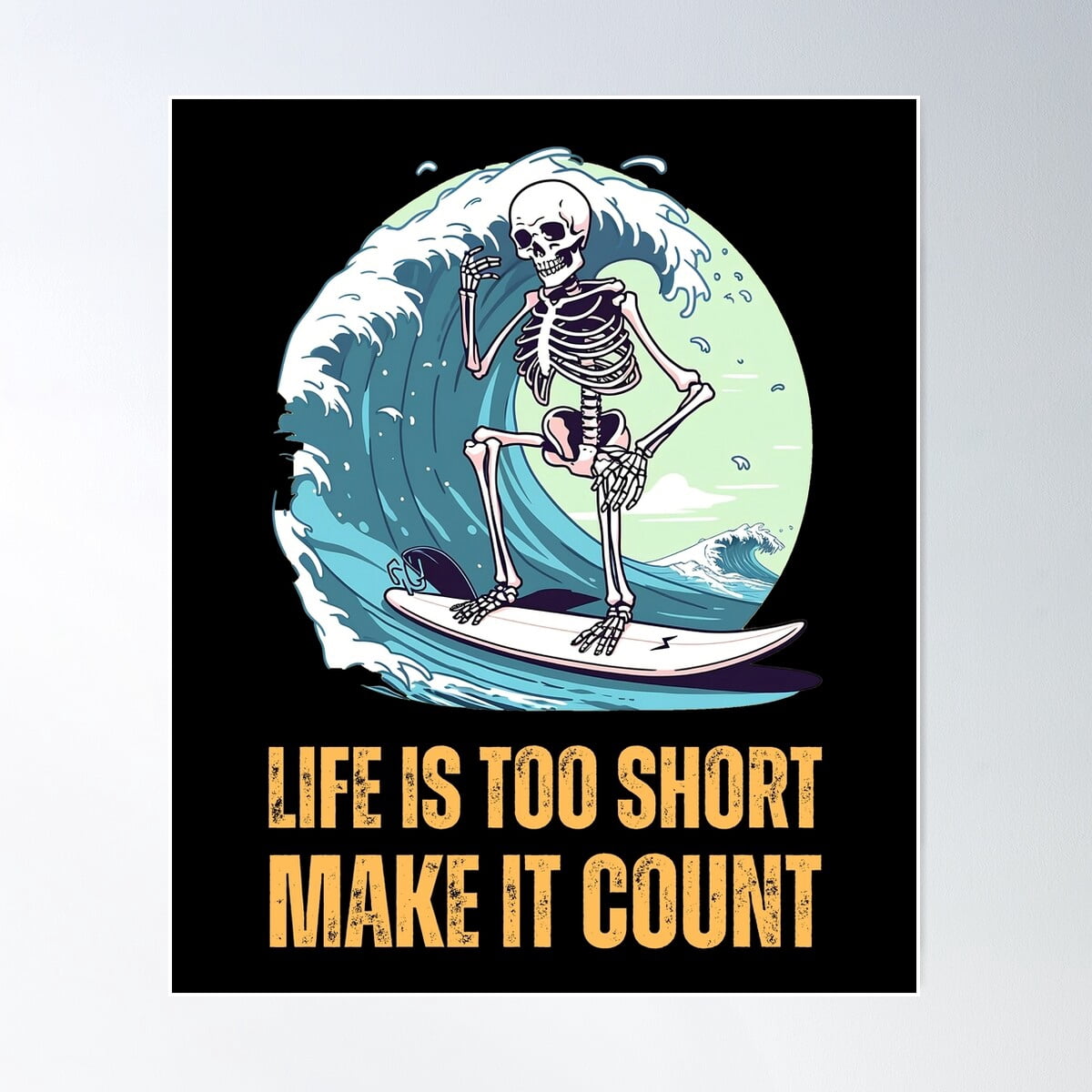 Life Is Too Short, Make It Count. Happy Life Poster Wall Art, Modern ...