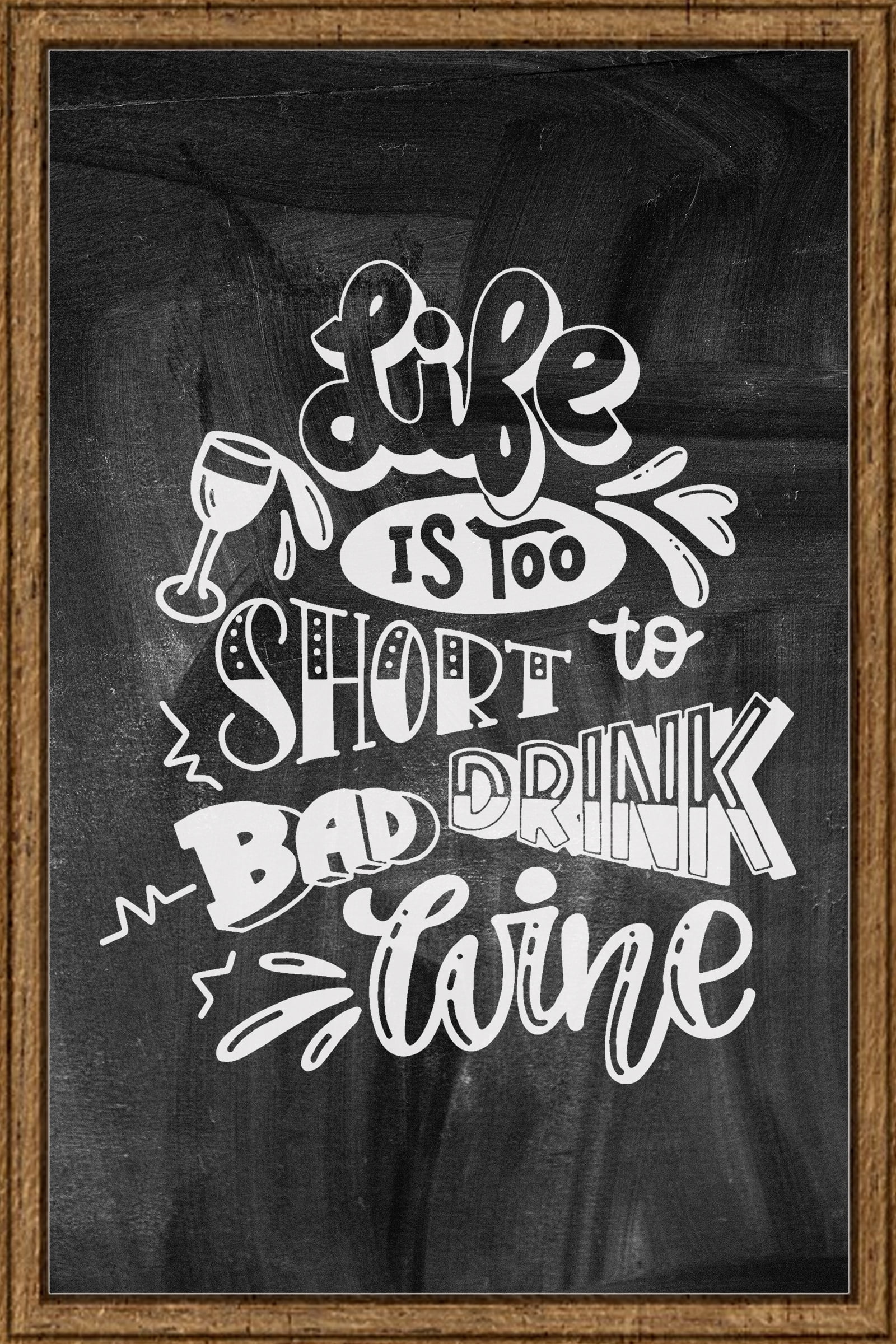 Life Is Too Short To Drink Bad Wine Funny Wine Lovers Drinking Tin Sign ...