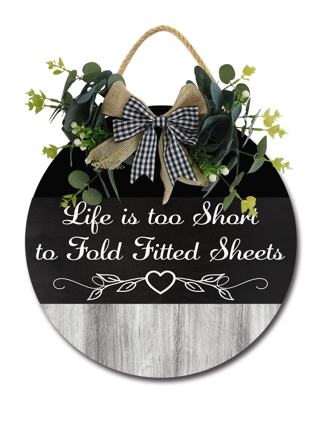 Life Is Too Short To Fold Fitted Sheets Sign for Front Door Hanging ...