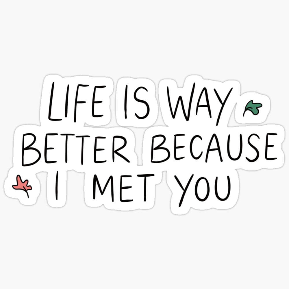 Life Is Way Better Because I Met You Sticker Phone Decal Water Bottle ...