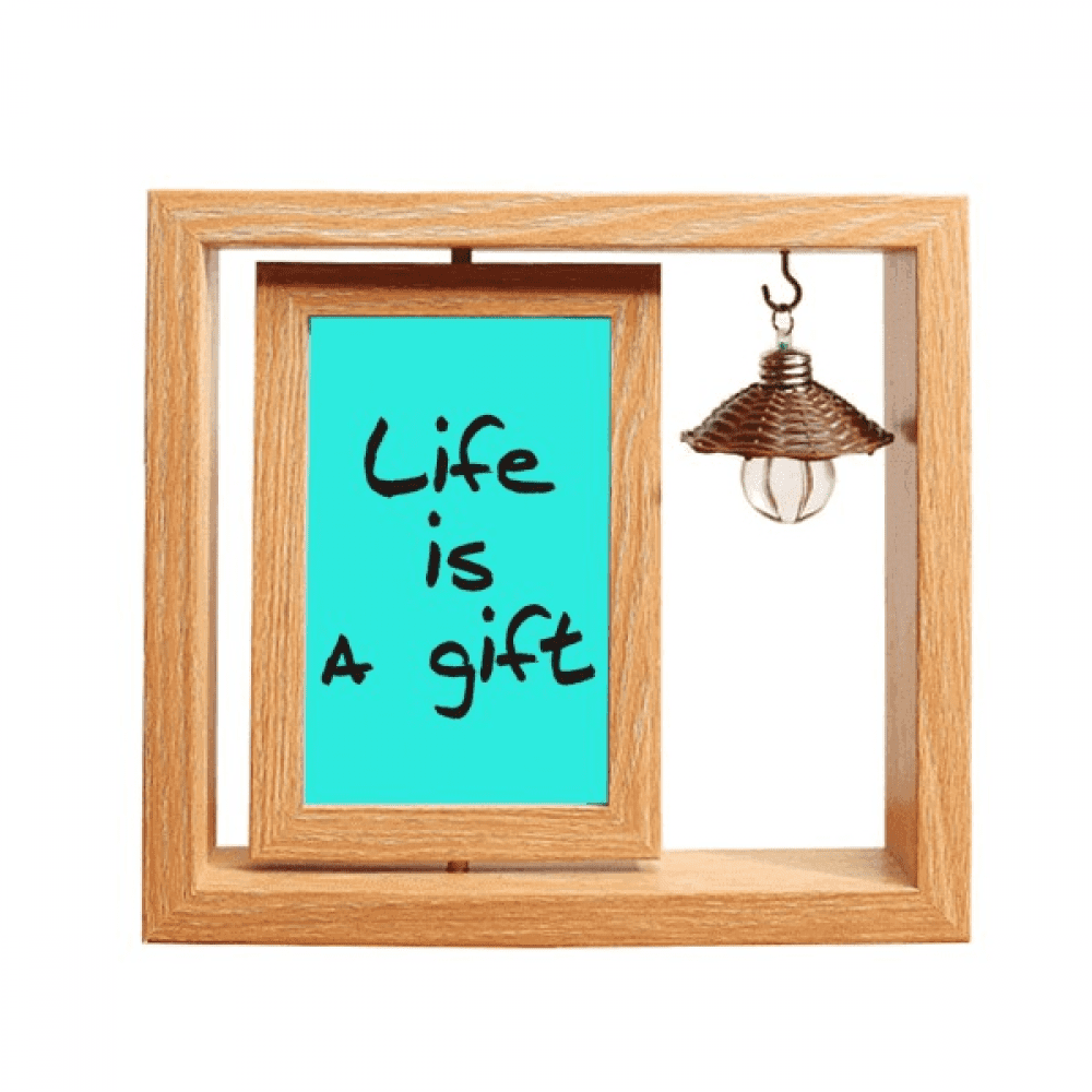 Life Is a Inspirational Quote Sayings Wooden Rotating Picture Photo ...