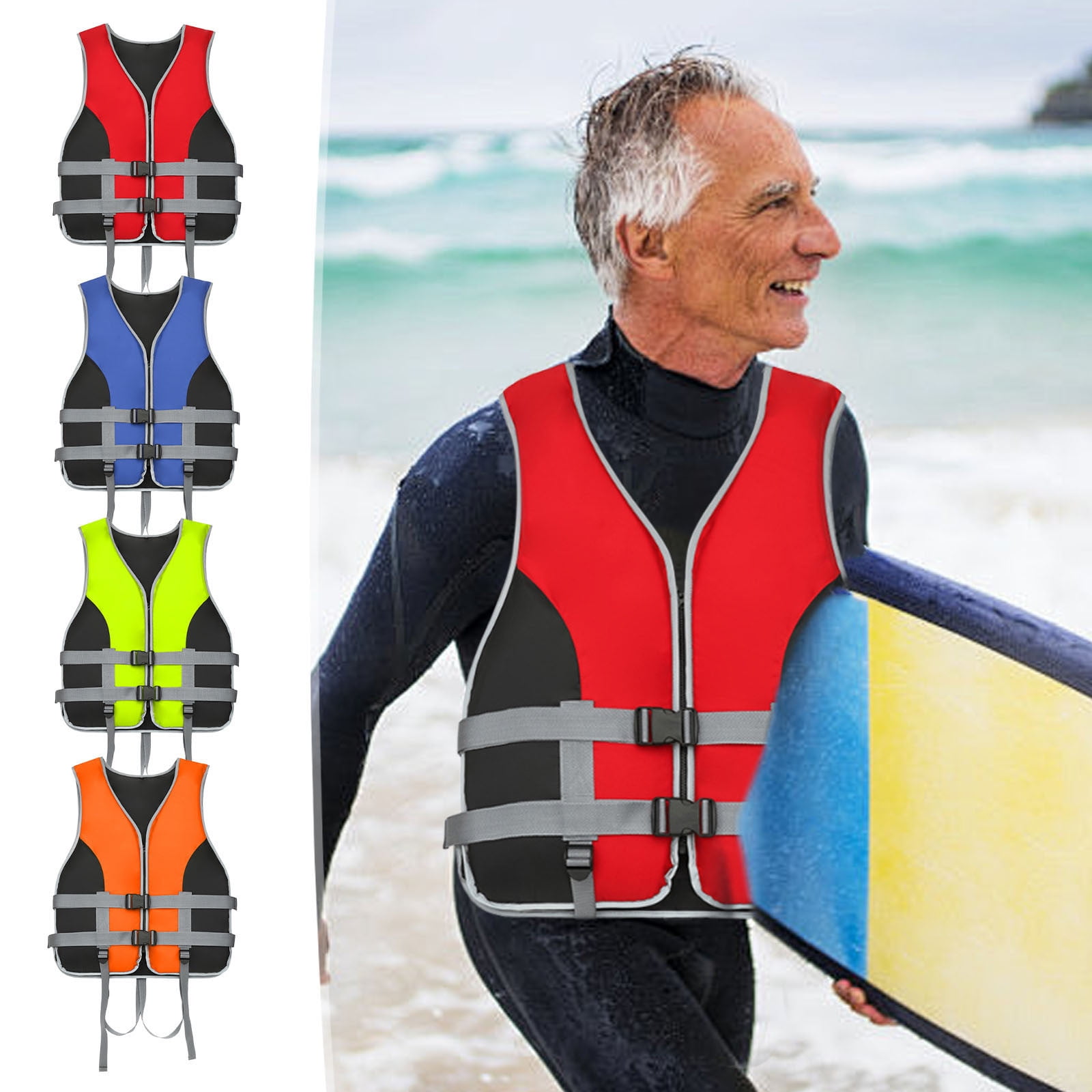 Life Jacket for Adult Outdoor Water Sports, Life Vest Adjustable Buckle ...