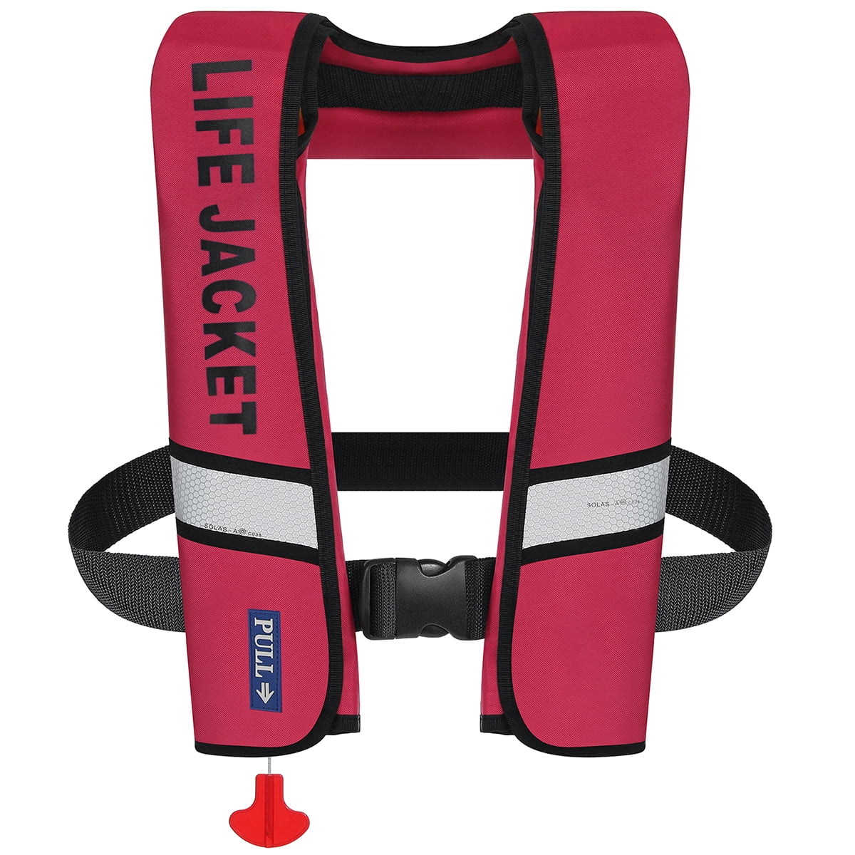 HDJ Inflatable Life Jacket with Reflectors, Automatic Survival PFD, Red ...