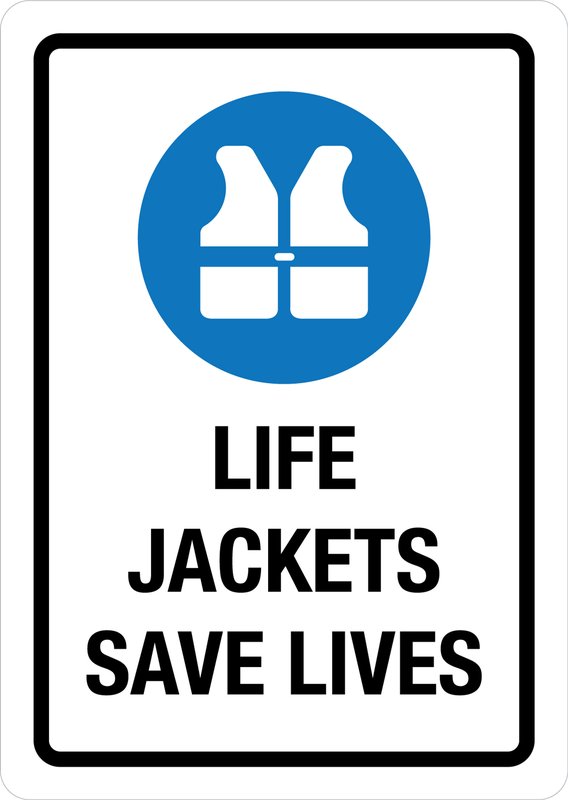 Life Jackets Save Lives Sign Rustic Metal Tin Sign Home Outdoor Art ...