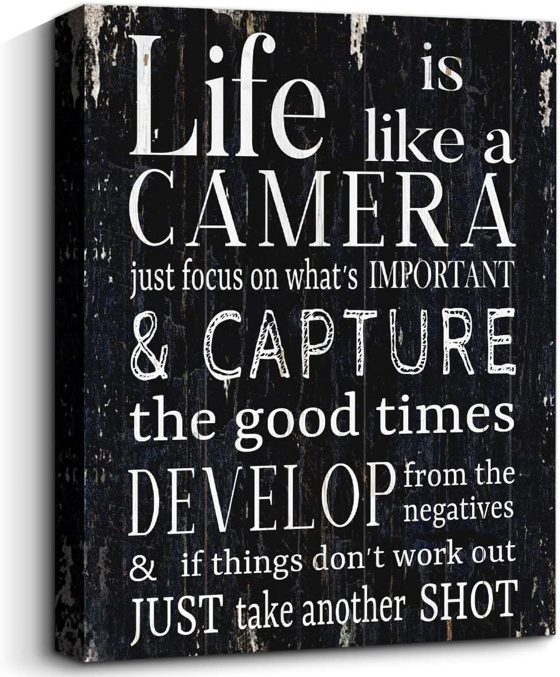 Life is Like a Camera Wall Art Vintage Inspirational Wall Decor for ...