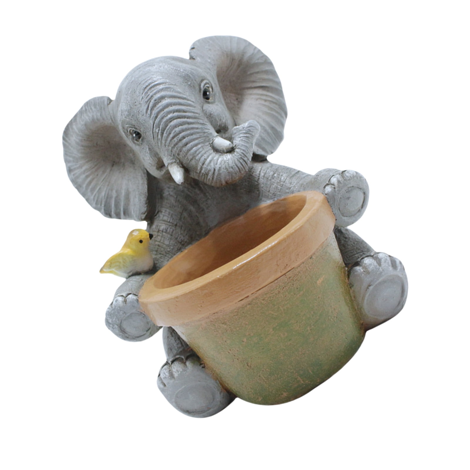 Life Like Elephant Flower Pots Desk Ornament Plant Pots Resin Weather ...
