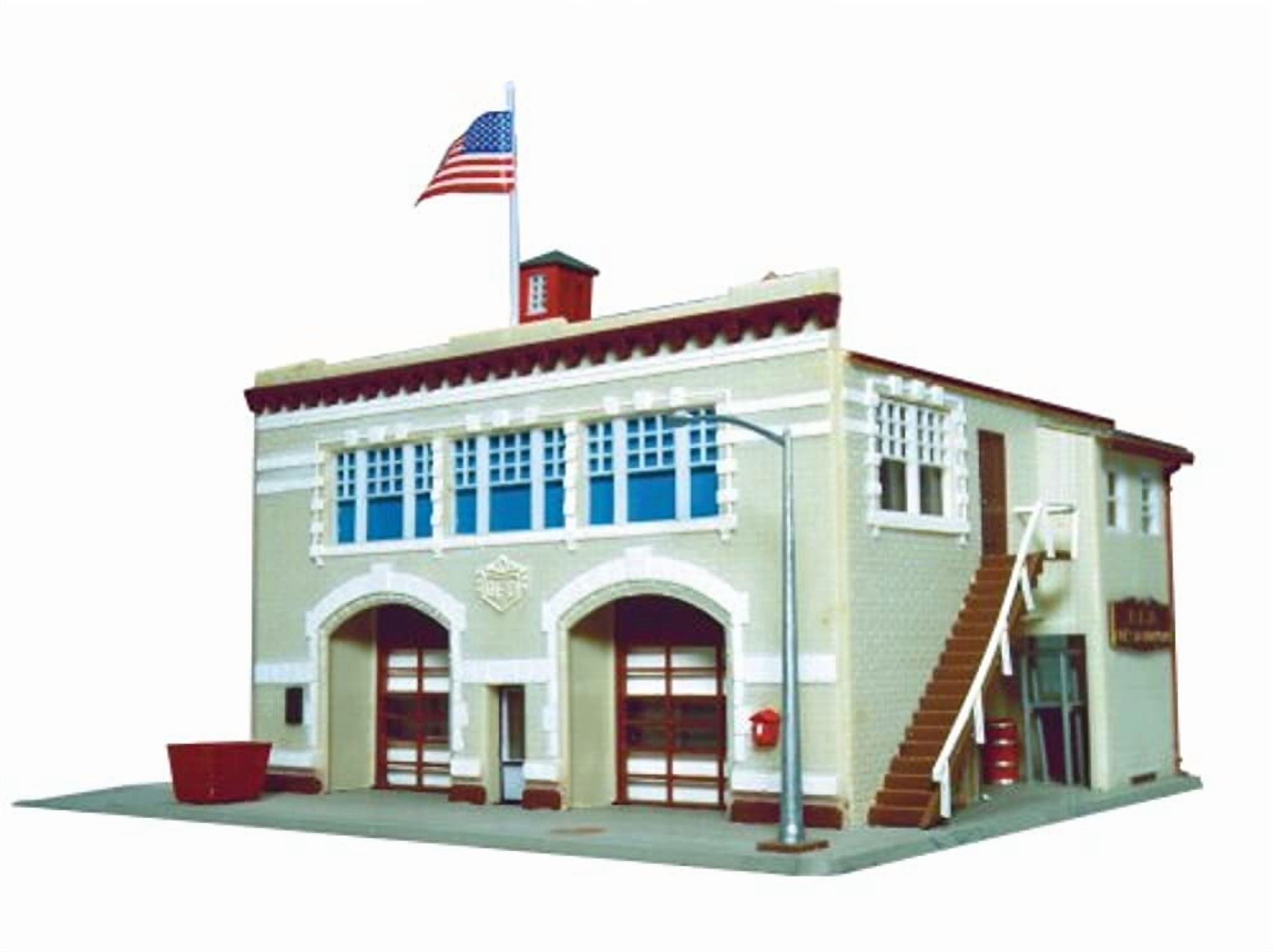 Life-Like Trains HO Scale Fire House Building Set, Model Railroad ...