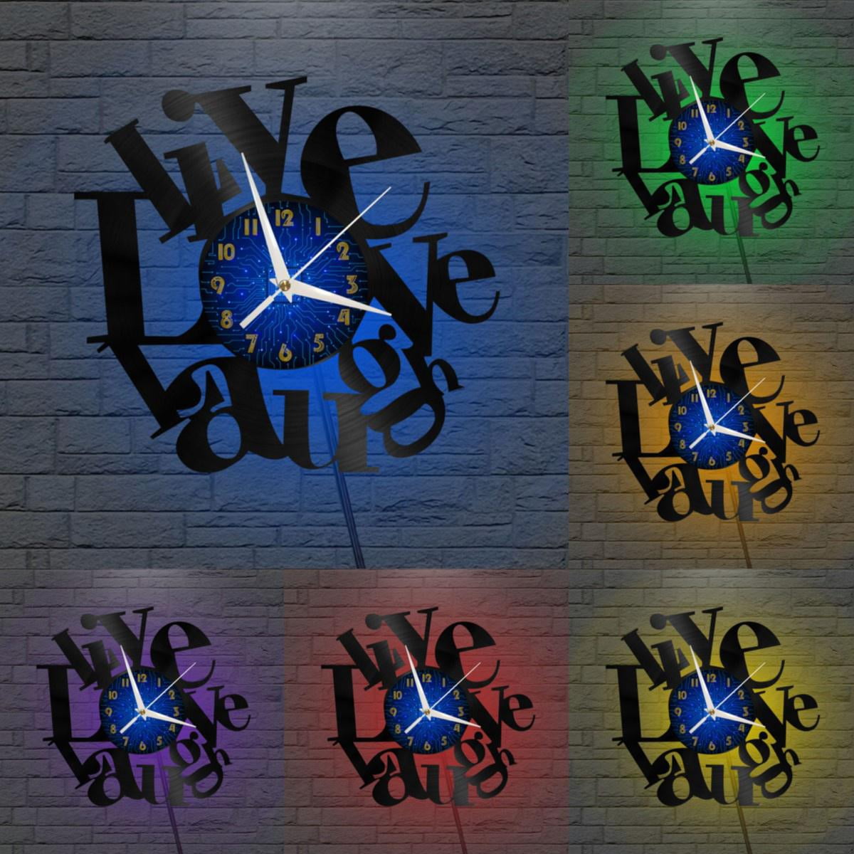Life Loves to Laugh 12 Inch Vinyl Record Wall Clock - Silent, Creative ...