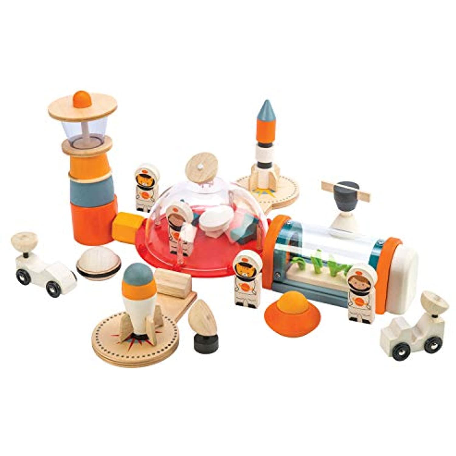 Life on Mars Playset - S.T.E.M. Toy - 16 Pc Wooden Outer Space Themed ...