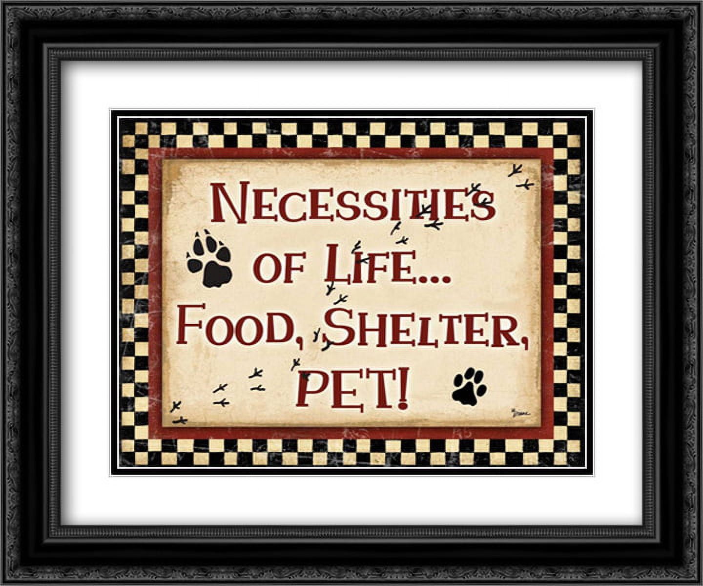 Life Necessities 2x Matted 24x20 Black Ornate Framed Art Print by ...