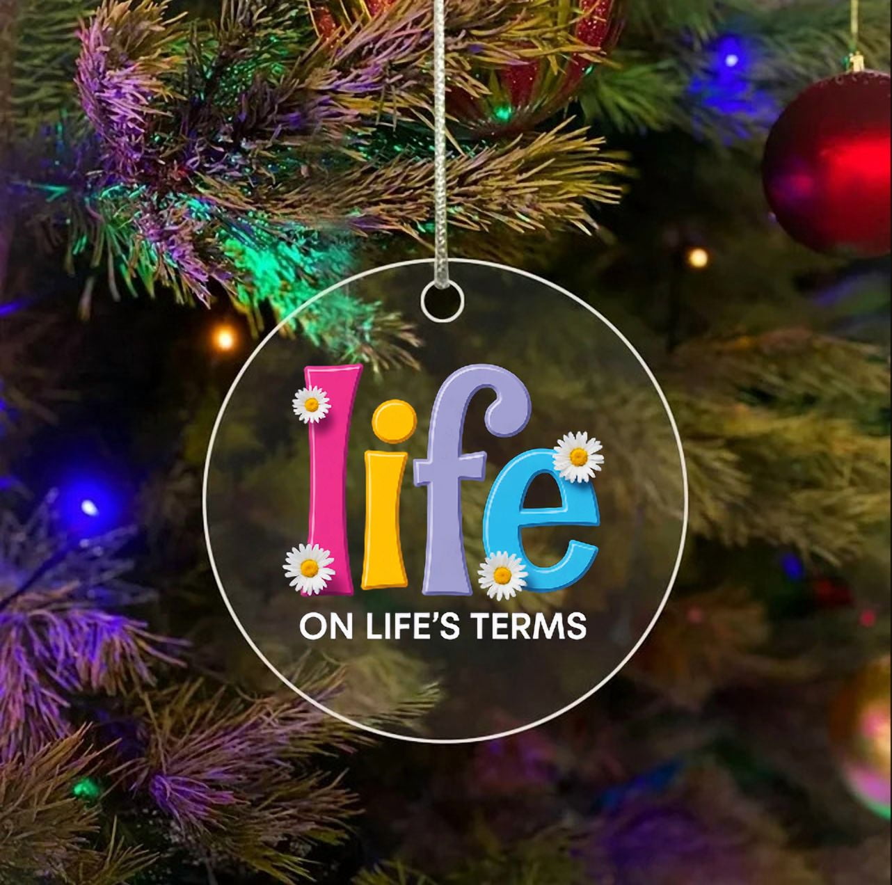 Life On Life's Terms AA NA Sobriety Ornament, Home Decoration, Circle ...