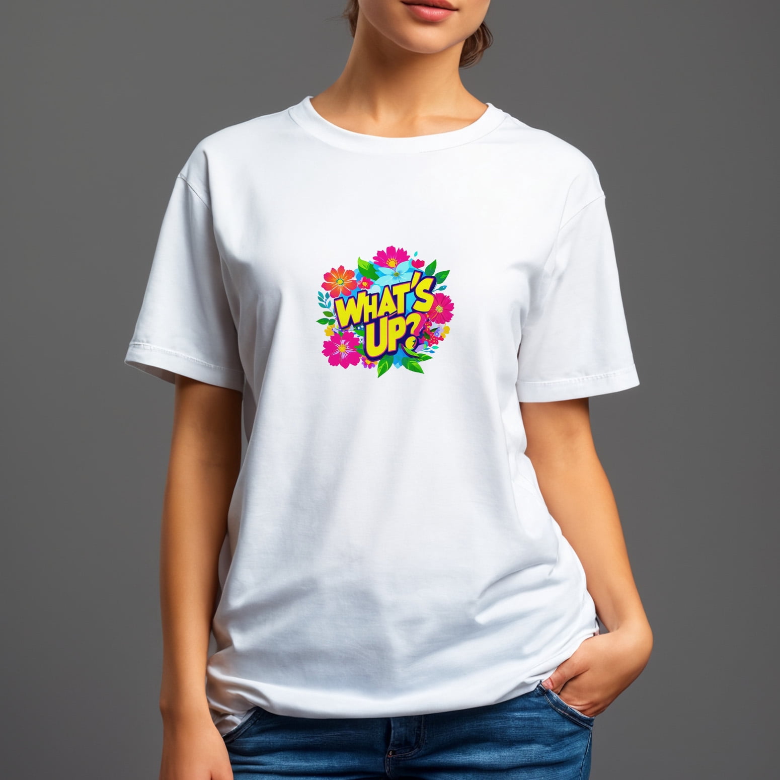 Life Optimization ‘What’s Up?’ Casual Design Women’s Short-Sleeve Tee ...