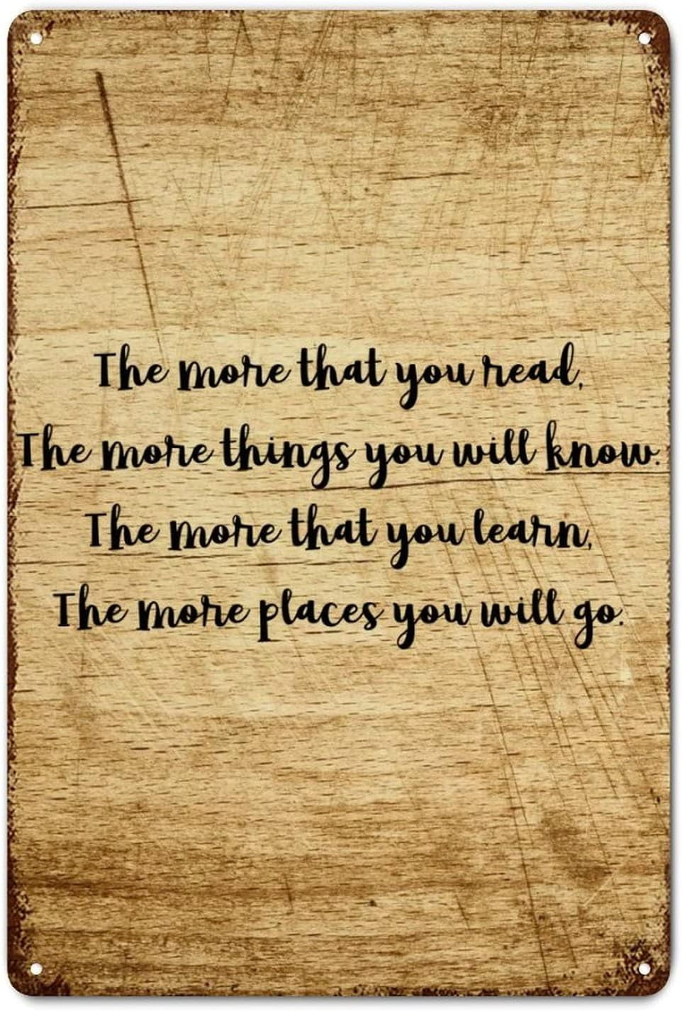 Life Quote Rustic Metal Sign Wall Art Decor The Places You'll Go Wood ...